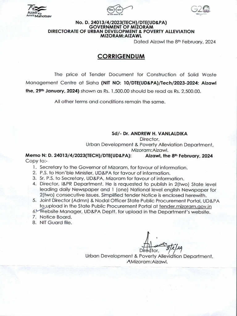 Of Tender Document For Construction of Solid Waste Management Centre at ...