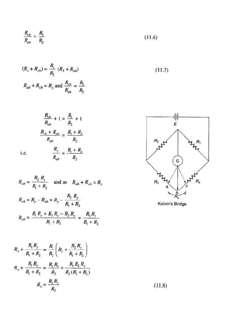 Kelvin Bridge Balance Equation Derivation | PDF | Teaching Methods ...