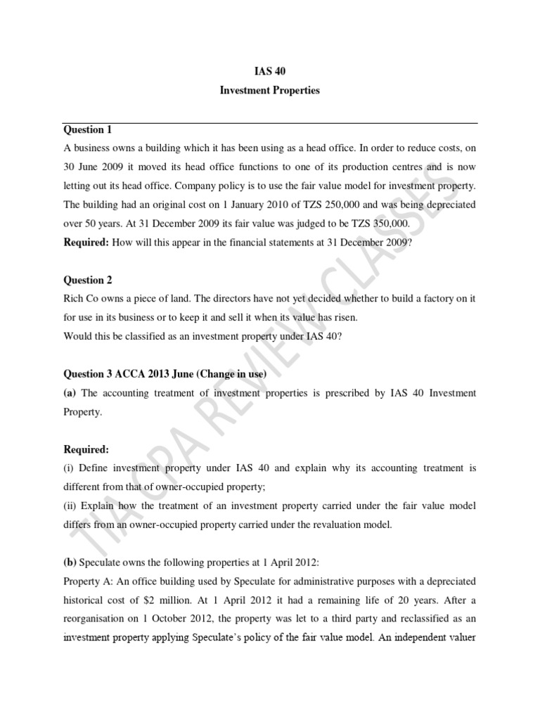 Ias 40 and Ias 2 | PDF | Fair Value | Inventory