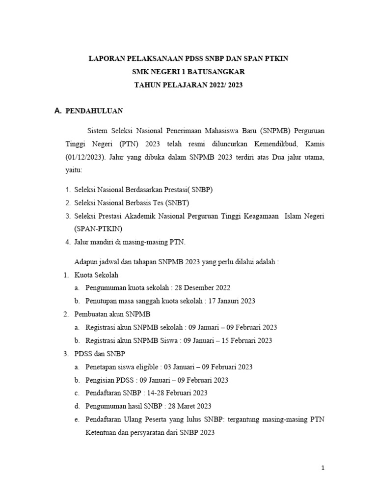 Laporan PDSS 2023 | PDF