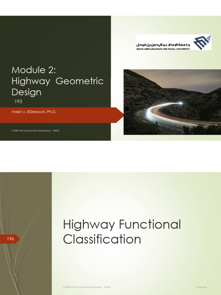 CONEN 442 Transportation Engineering 'Module 2 W2022 | PDF | Controlled Access Highway | Lane