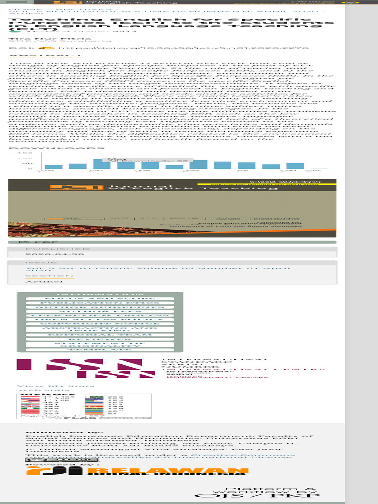 Teaching English For Specific Purposes (ESP) To The Students in English ...