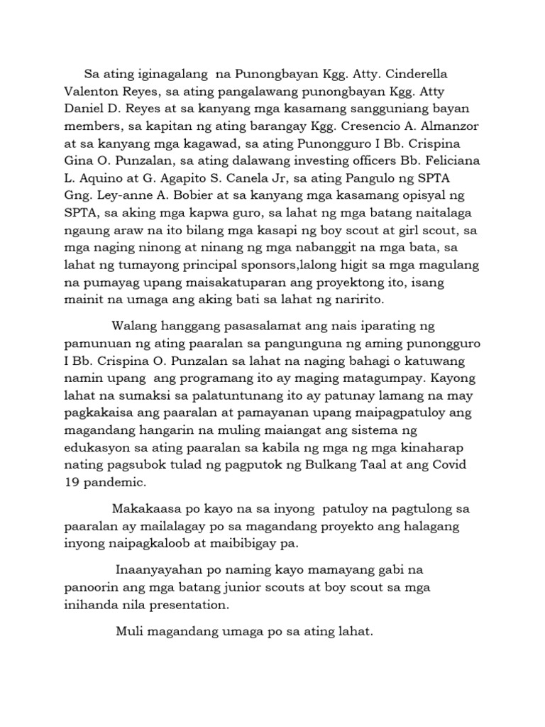 GSP-pangwakas Na Pananalita | PDF