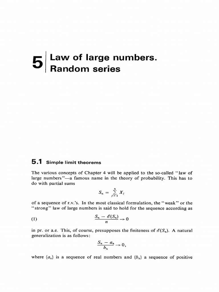 5 - Law of Large Numbers Random Series - 1974 - A Course in Probability Theory | PDF | Limit ...
