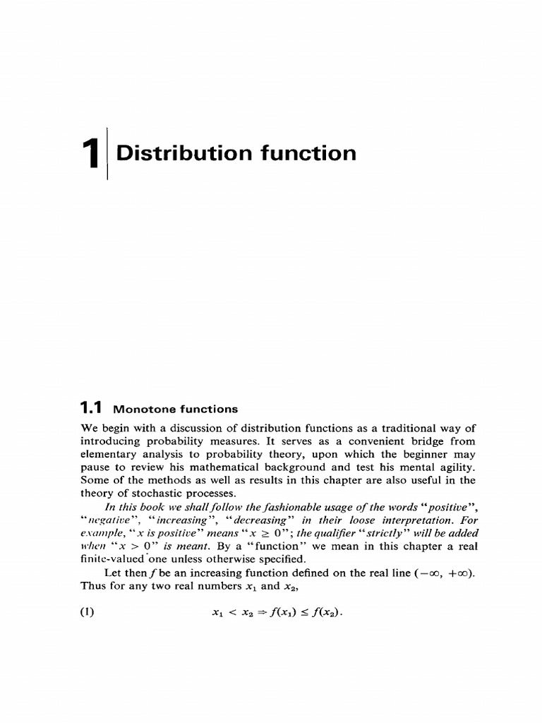 1 - Distribution Function - 1974 - A Course in Probability Theory | PDF ...