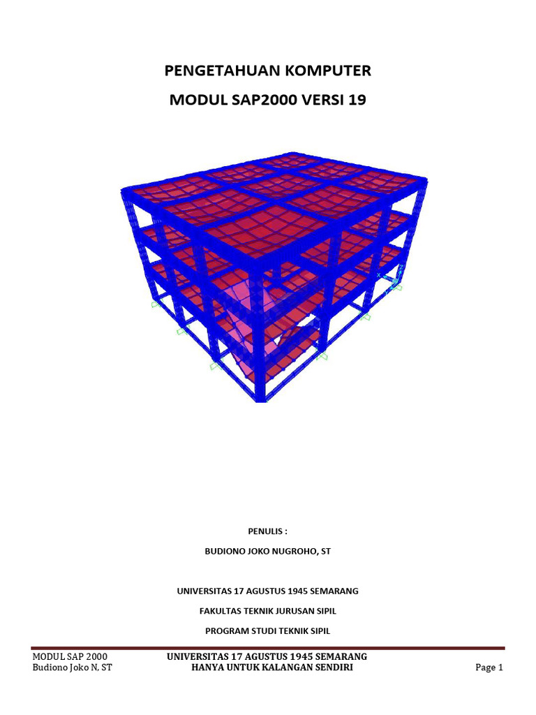 MODUL SAP2000 Pengetahuan Komputer | PDF