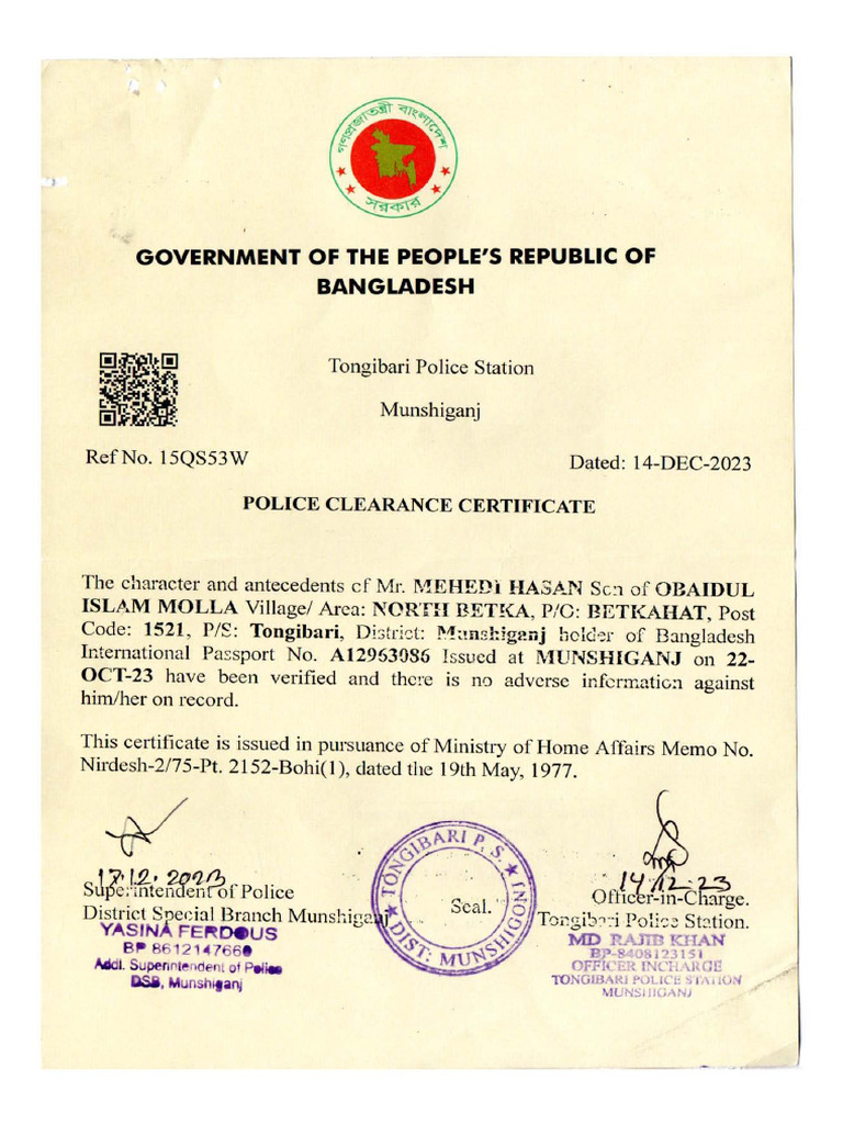 Police Clearance | PDF