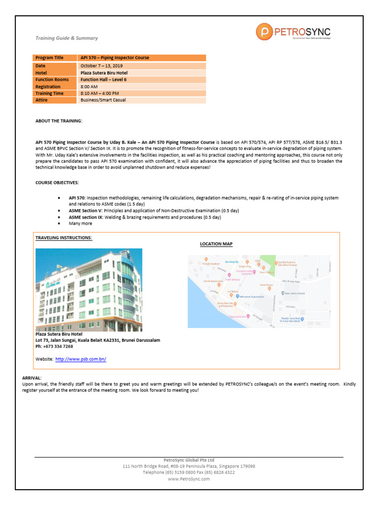 Training Guide & Summary (API 570) | PDF | Mechanical Engineering