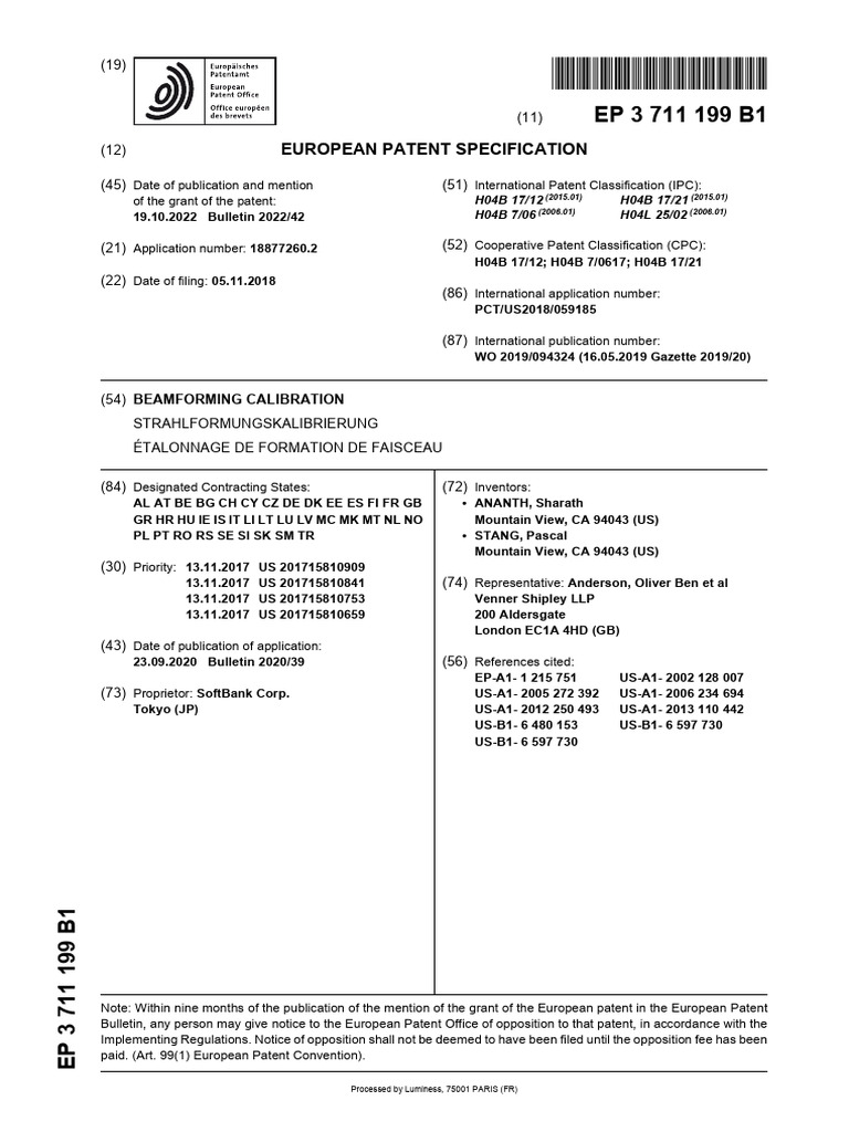 EP18877260NWB1 | PDF | Computer Data Storage | Antenna (Radio)