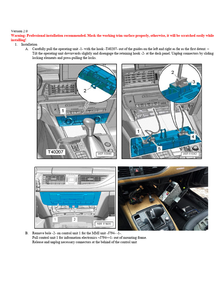 Interface Installation Audi A6 C7 | Download Free PDF | Automotive ...