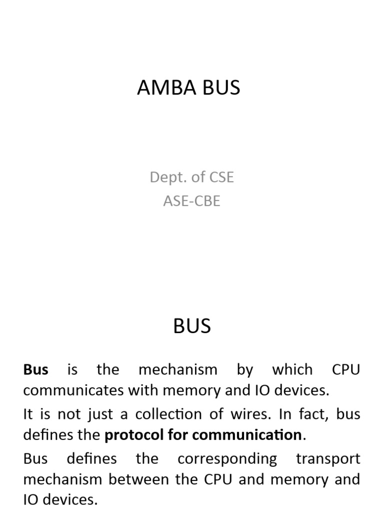Session 10 Amba Bus Pdf Digital Technology Data Transmission