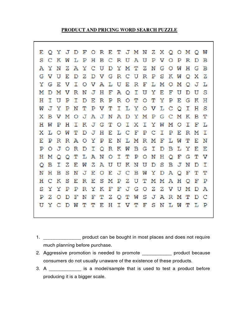Marketing & Pricing Puzzle | PDF