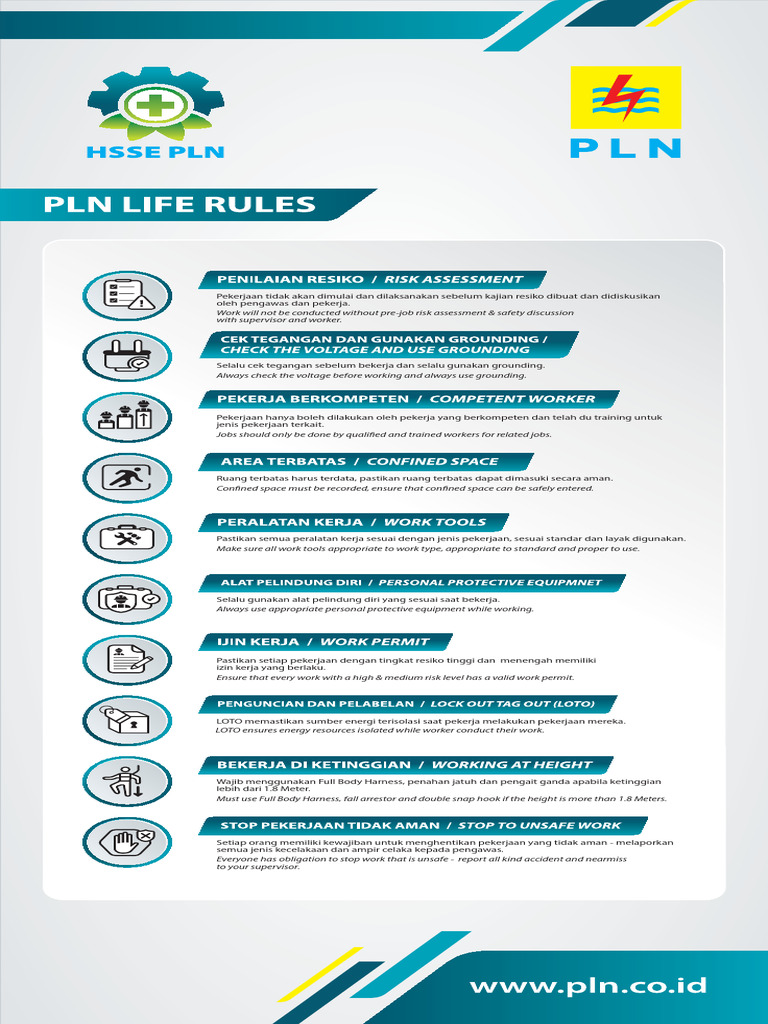 PLN HSSE LIFE RULES Roll Banner 200cm X 85cm | PDF