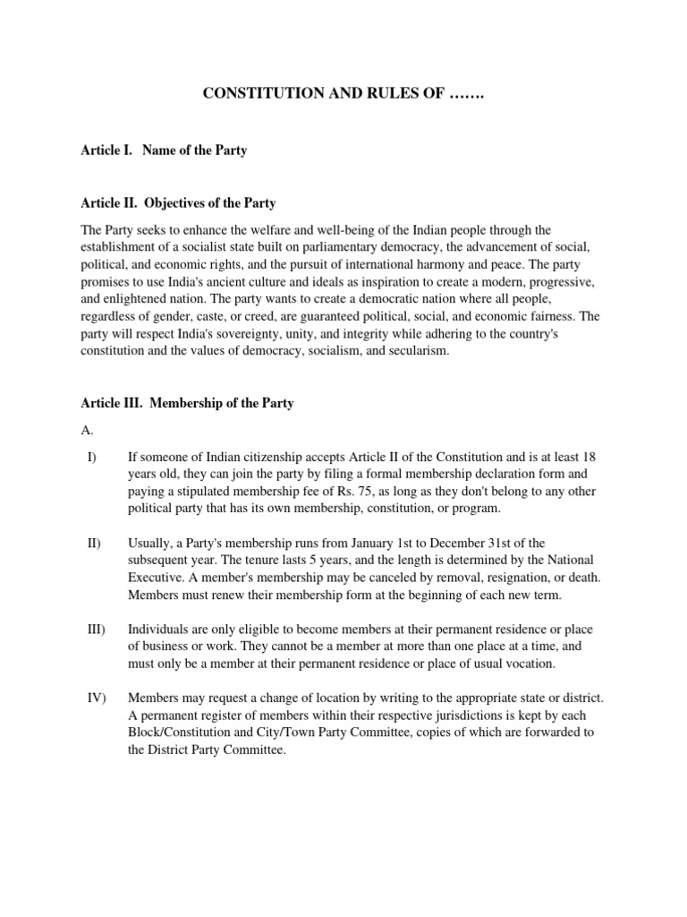 Constitution and Rules of . . | PDF | Ratification | Governance