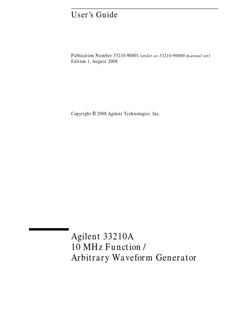 Agilent 33210A Audio Analyzer | PDF | Amplitude | Computer Engineering