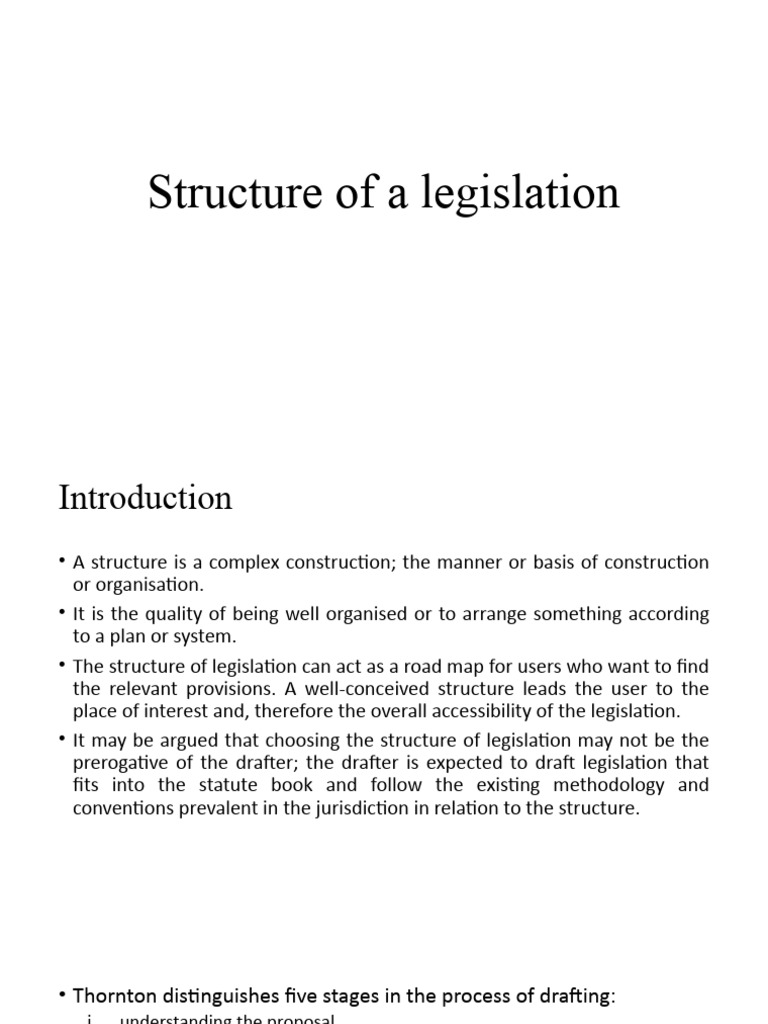 Structure of a Legislation | PDF | Repeal | Bill (Law)