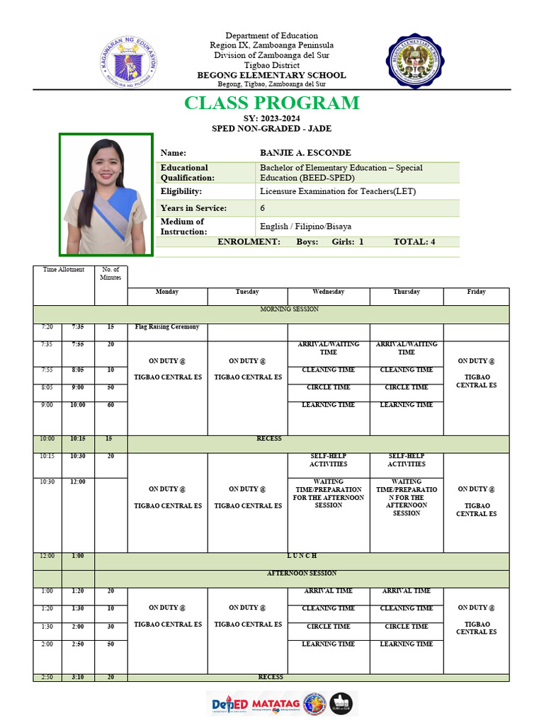 Class Program 2023 2024 | PDF