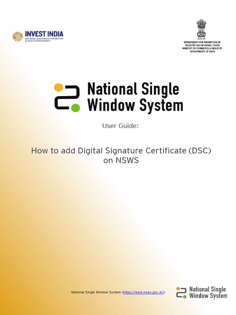 How To Add Digital Signature Certificate On NSWS | PDF | Public Key Certificate | Computer Science