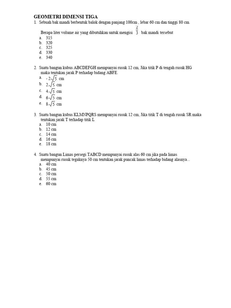 Latihan Soal Math Kelas Xi 2023 | PDF