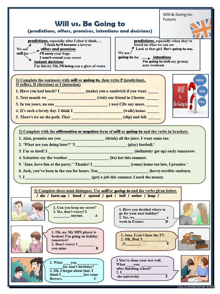 WILL or BE GOING TO Practice | PDF