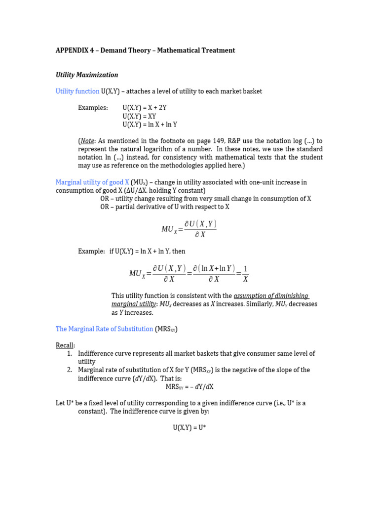 MICROECONOMICS ch04ANNEX | PDF | Utility | Demand