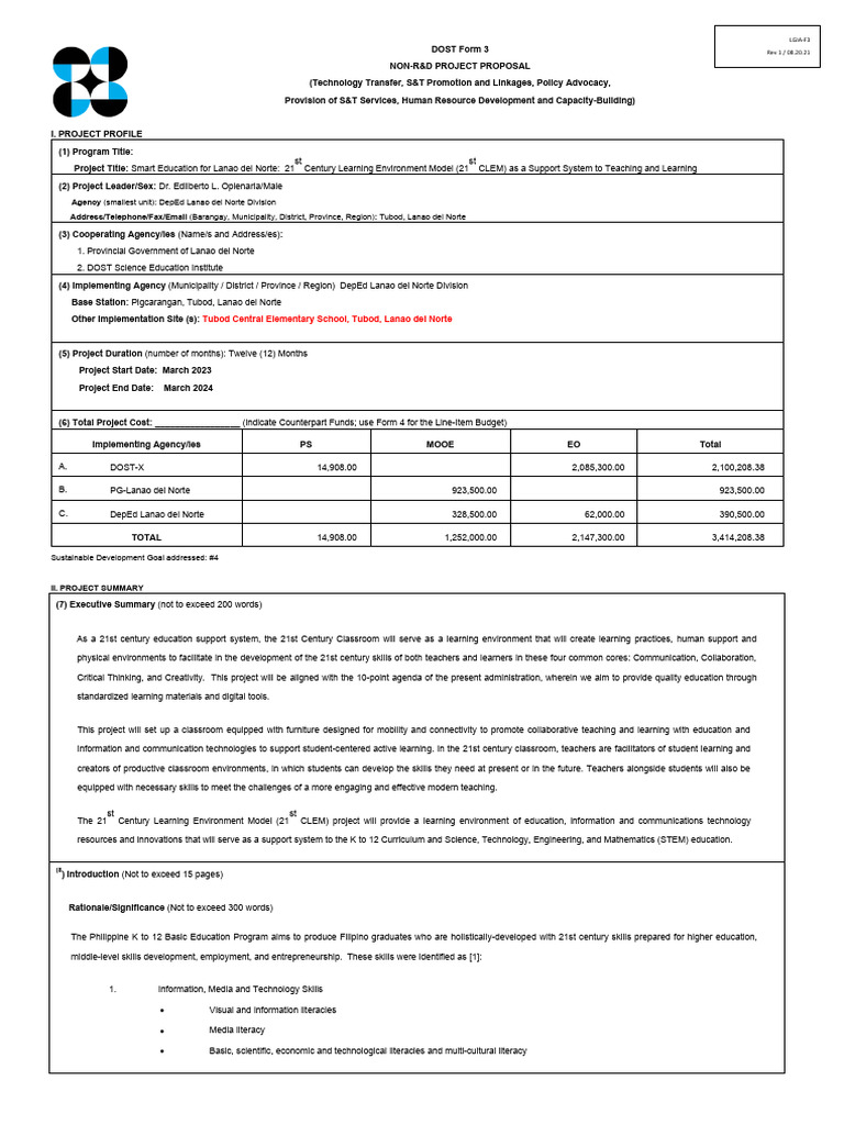 Forn 5 Proposal 21st CLEM | PDF | Learning | Educational Technology