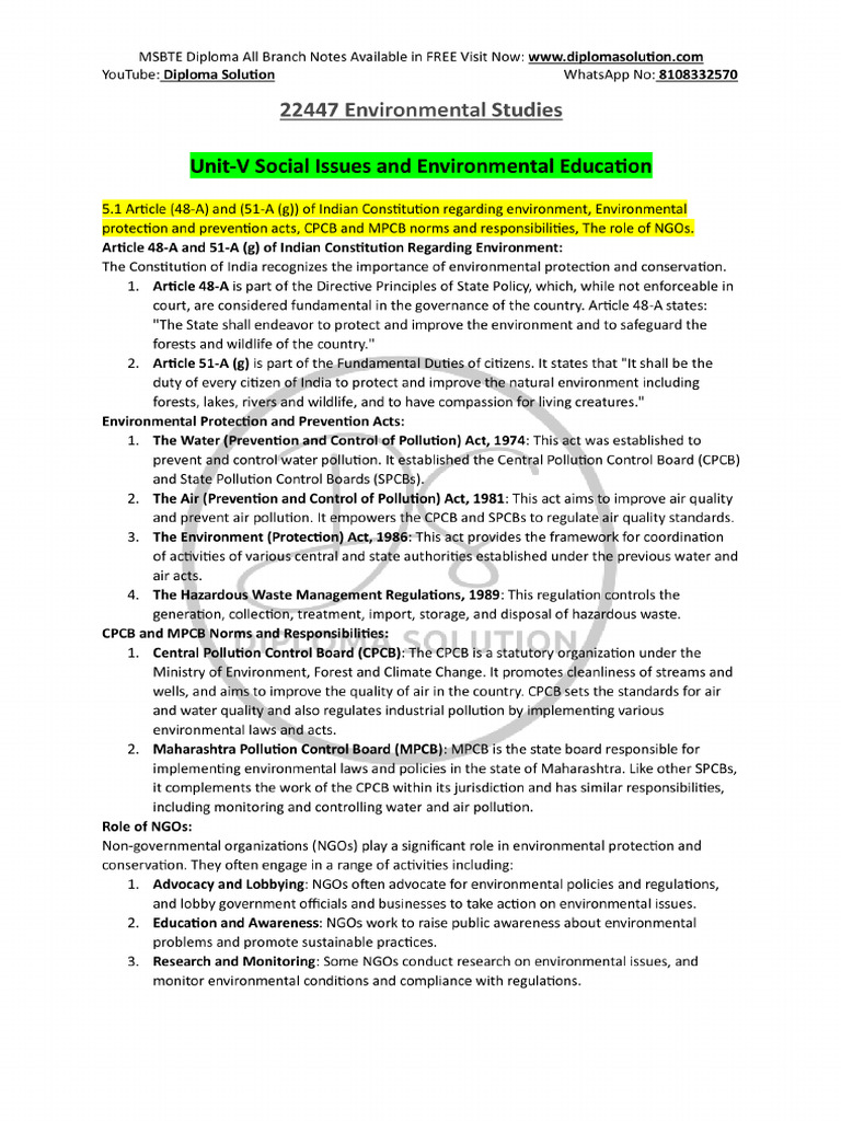 Environmental Studies 5 | PDF