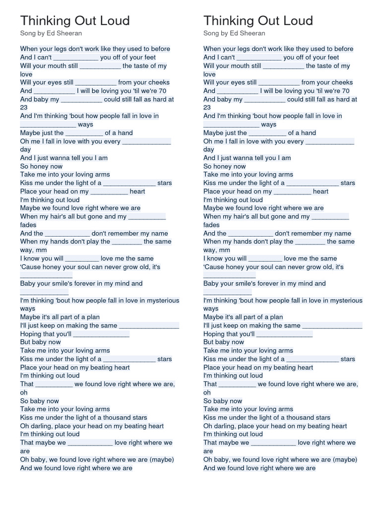 Thinking Out Loud | PDF