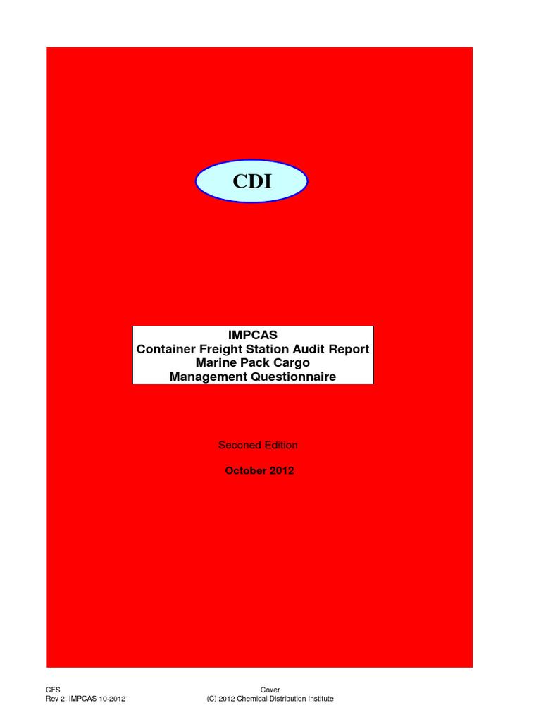 CFS Rev 2 Oct 2012 | PDF | Dangerous Goods | Supply Chain