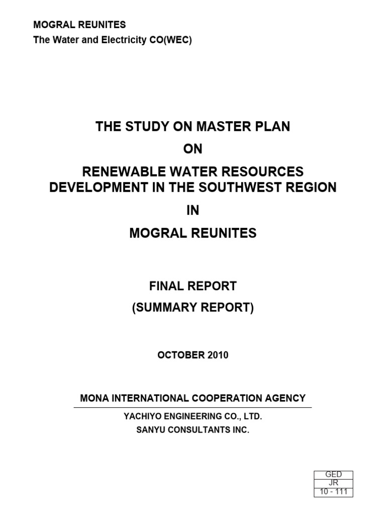 Renewable Water Resources Plan Summary | PDF | Water Resources | Water