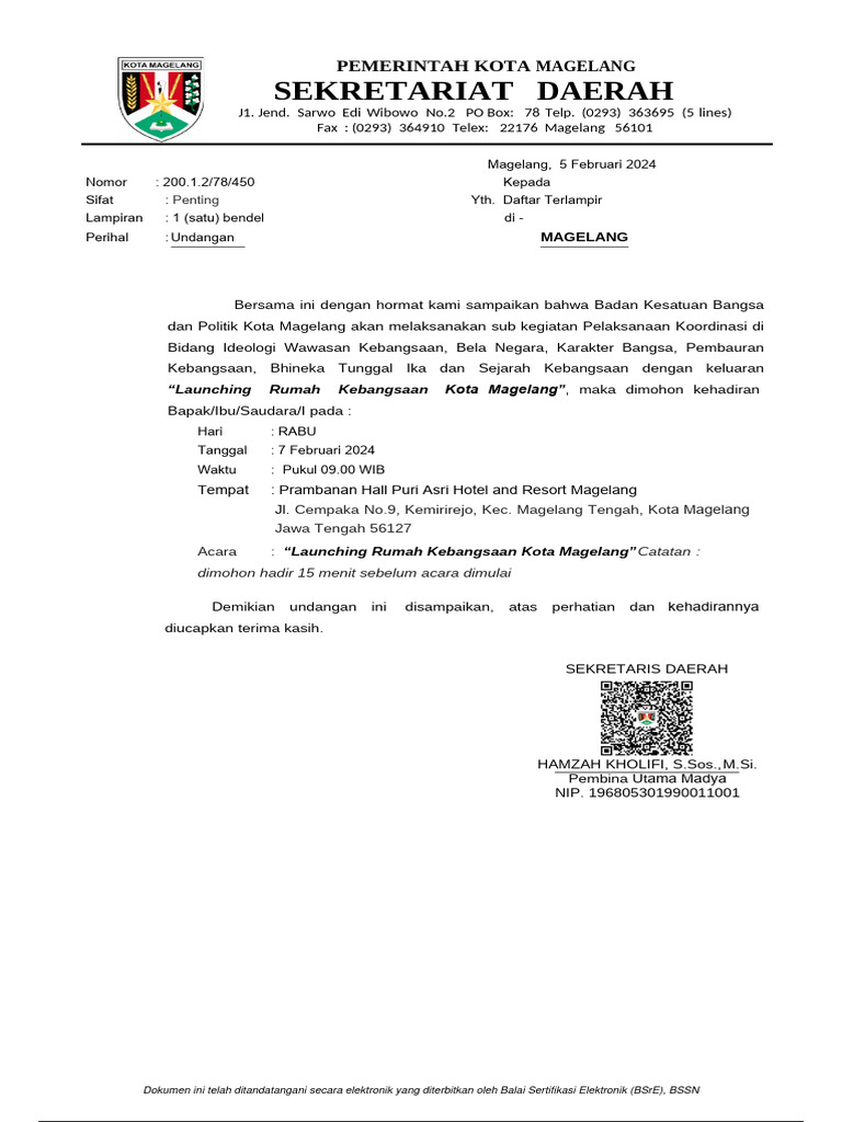 Undangan Launching Rumah Kebangsaan | PDF