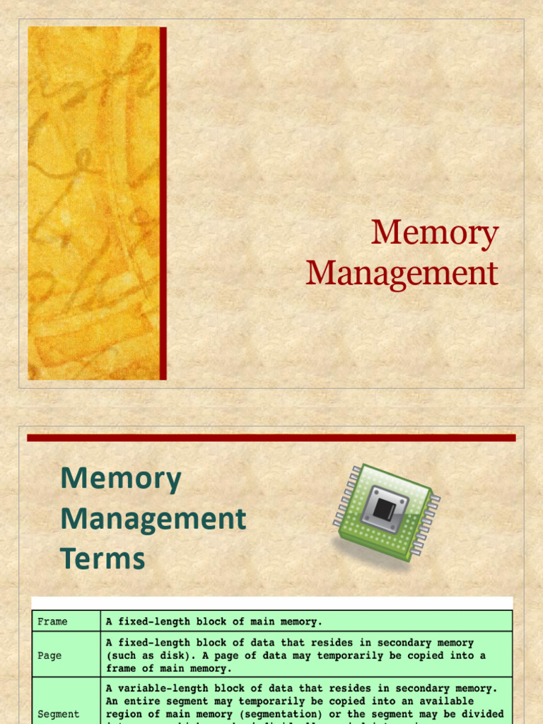 Chapter 6 Memory Management | PDF | Computing | Computer Architecture