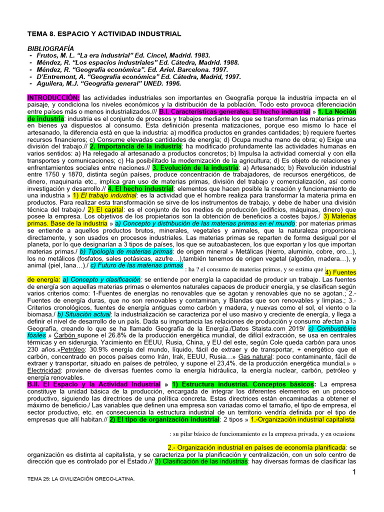 Esquemas-Resumen Temario T08 | PDF | Energía renovable | Materia prima