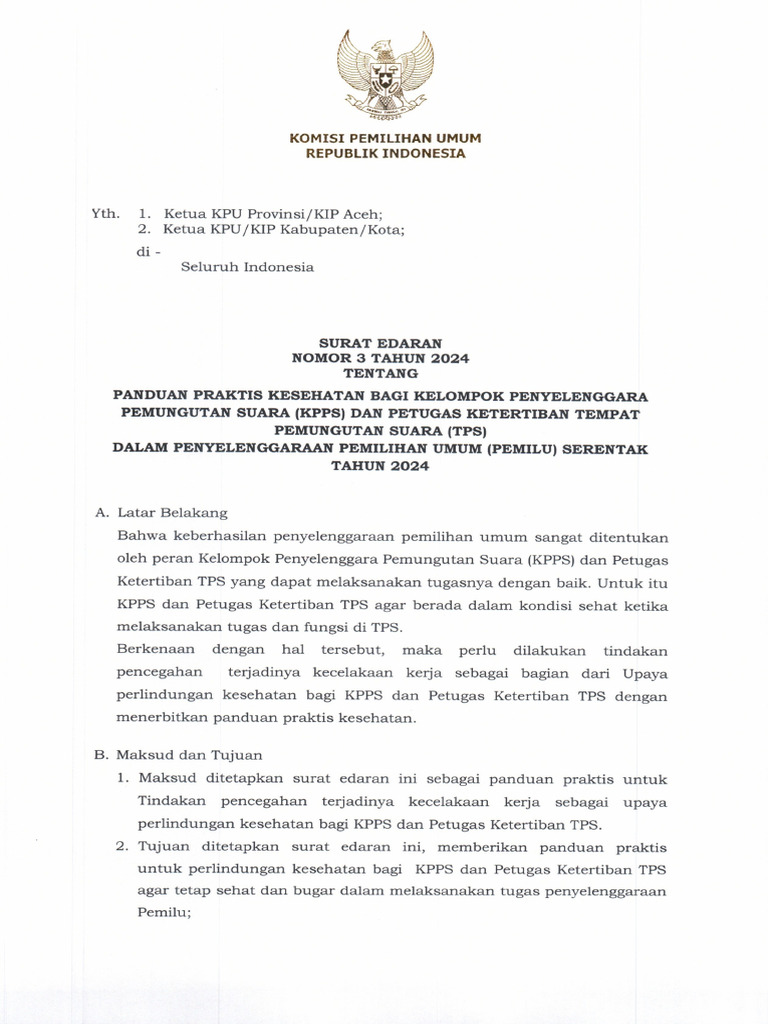 Surat Edaran Ketua Nomor 3 TAHUN 2024 TTG Panduan Praktis Kesehatan ... Surat Edaran Ketua Nomor 3 TAHUN 2024 TTG Panduan Praktis Kesehatan ...