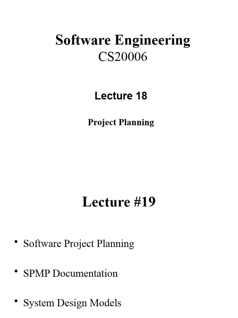 L18 ProjectPlanning | PDF | Software Development Process | Software Prototyping