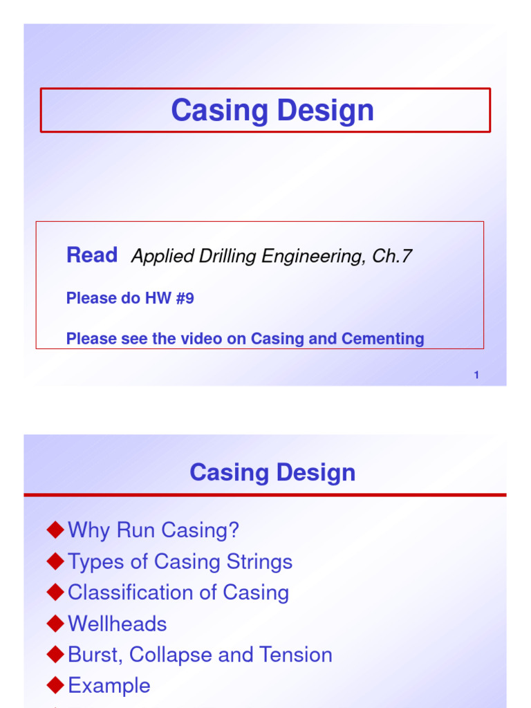 Casing Design | PDF | Casing (Borehole) | Strength Of Materials