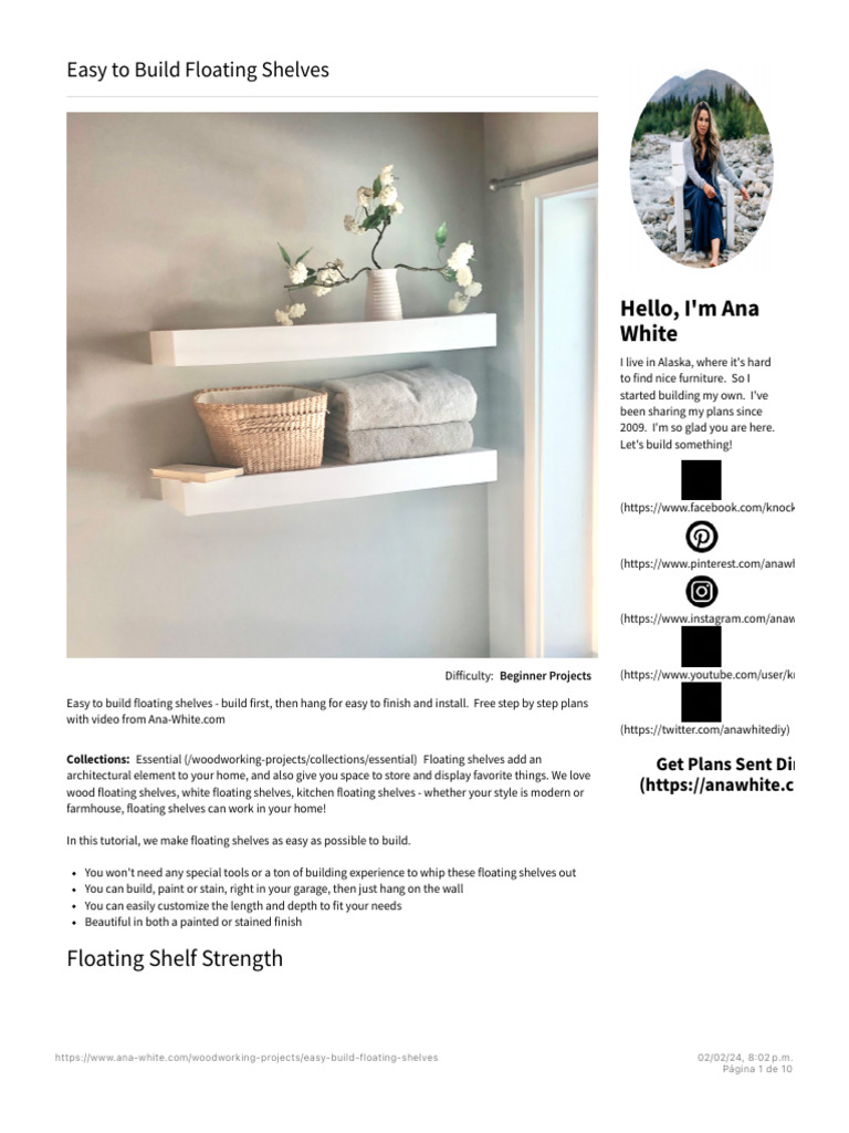 Easy To Build Floating Shelves Ana White Pdf Plywood Screw