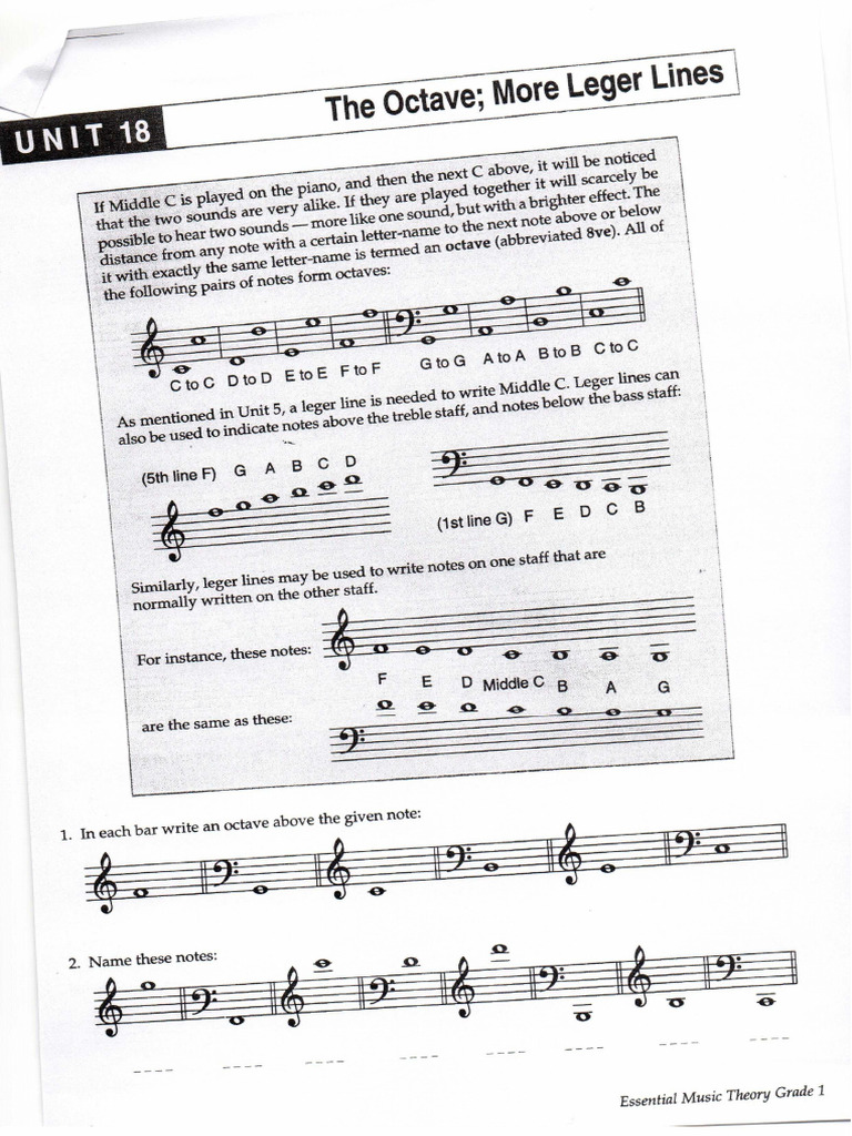 Theory Grade 1 Units 18-20 | PDF