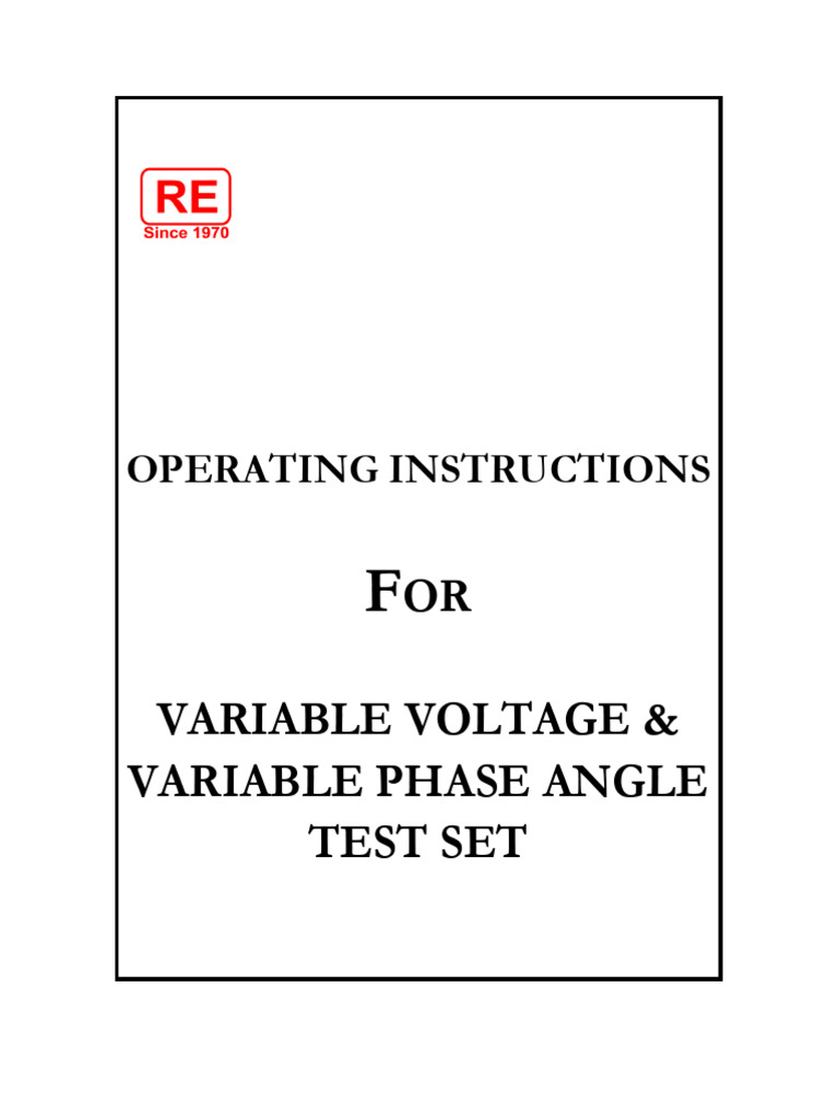Variable Voltage Variable Phase Angle Manual | PDF | Switch | Power Supply