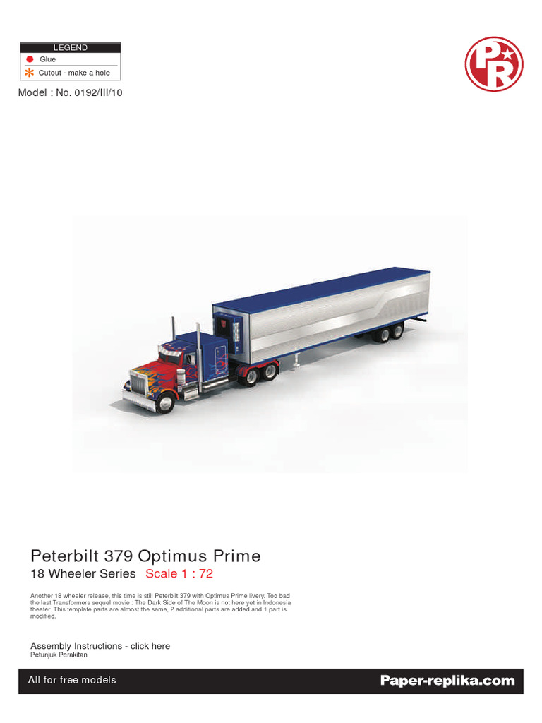 Optimus Prime Papercraft Truck Model | PDF