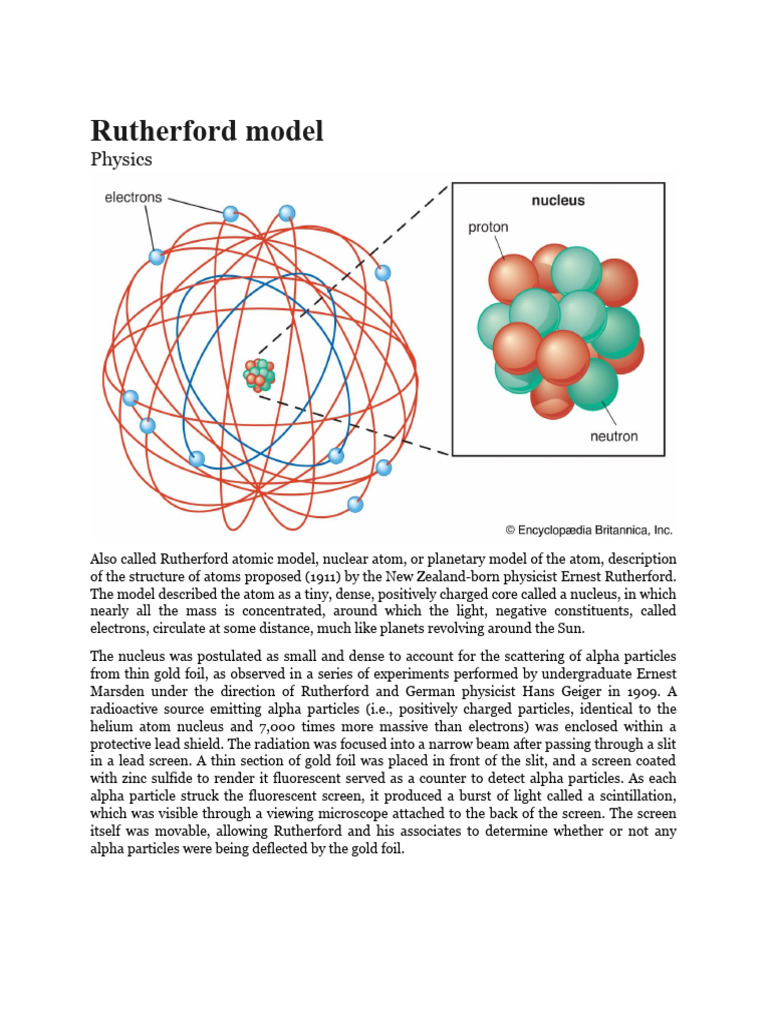 Rutherford model | PDF | Atoms | Atomic Nucleus