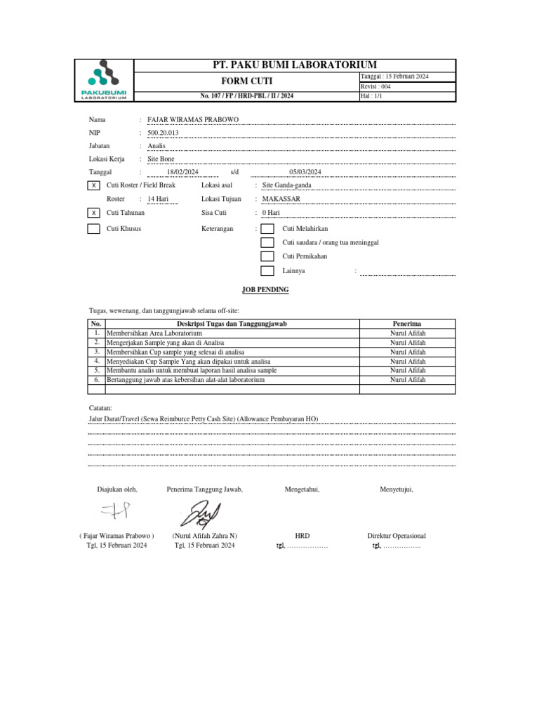 Form Cuti-PBL Fajar Wiramas Prabowo (18 Februari 2024 - 05 Maret 2024 ...