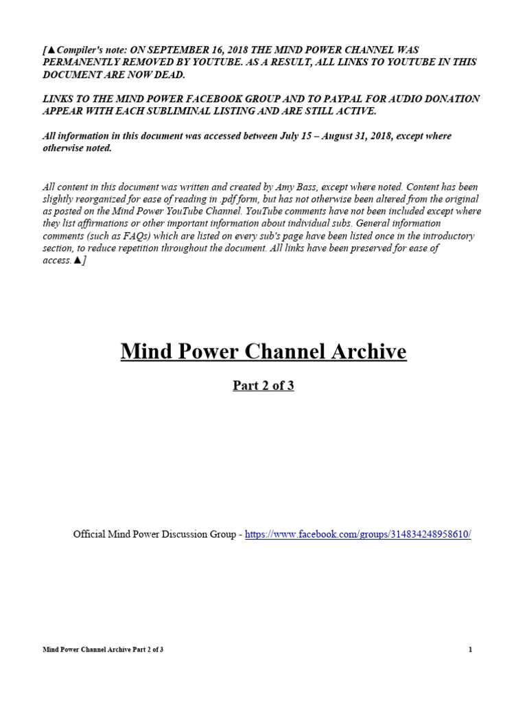 Mind Power Channel Archive Part 2 | PDF | Hair | Face