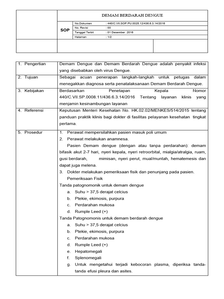 Sop Demam Berdarah | PDF