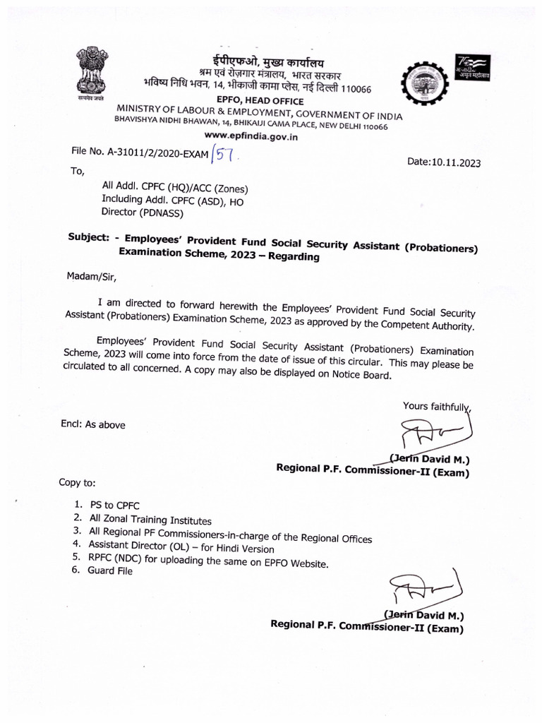 EPFO SSA Examination Syllabus 2023 | PDF | Business | Economies