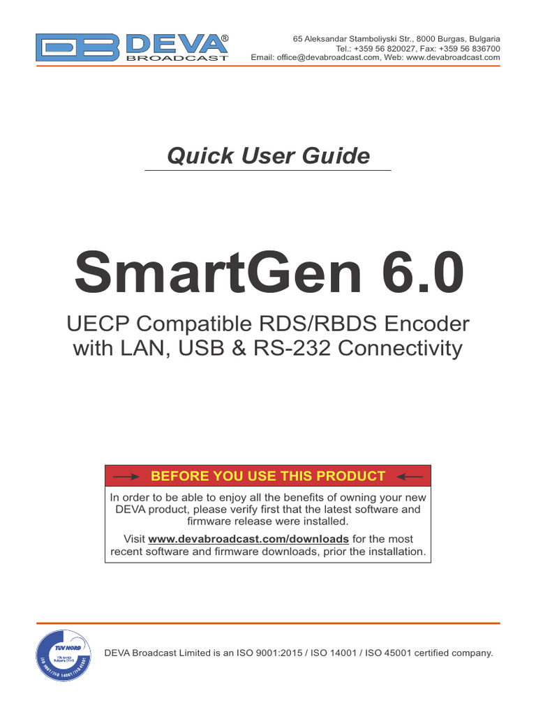 Smartgen 6.0 Quick User Guide | PDF | Computer Network | Ip Address