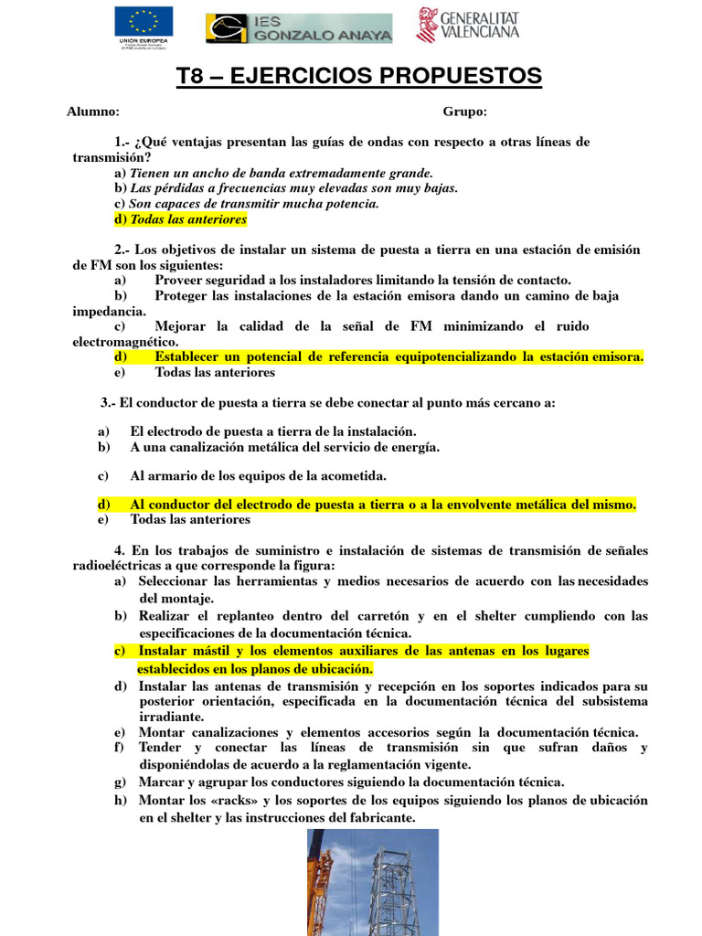 T8 Ejercicios Propuestos - Nacho Sánchez Ferrer | PDF | Radio | Antena (Radio)