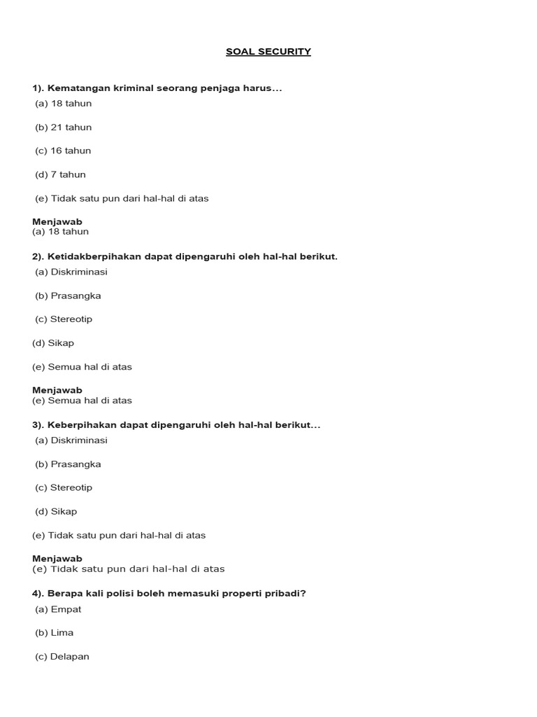 Soal Security | PDF | Bisnis | Ilmu Sosial