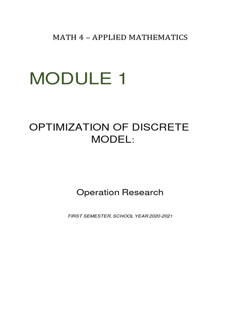 Module 1 Lesson 1.2. Graphical Method | PDF | Mathematical Optimization | Linear Programming