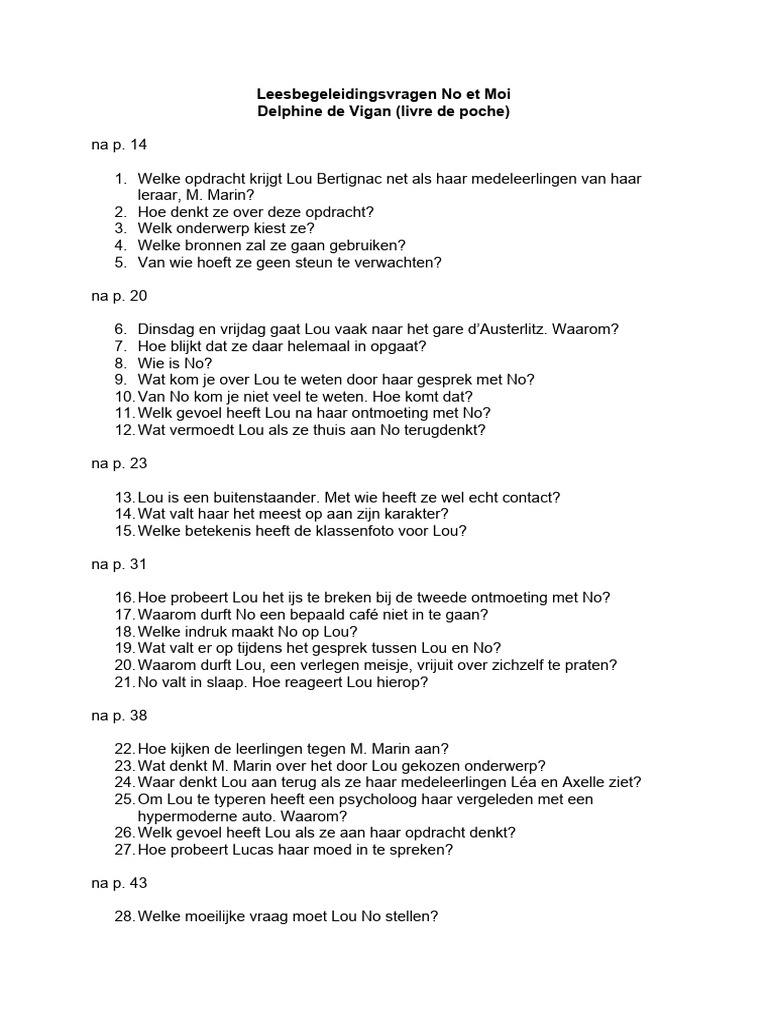 No Et Moi Vragen | PDF